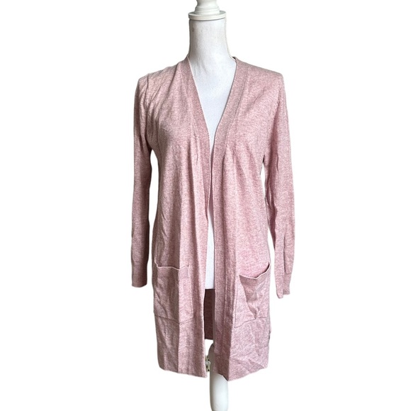 Matty M | Sweaters | Matty Heather Mauve Long Sleeve Open Front Long ...